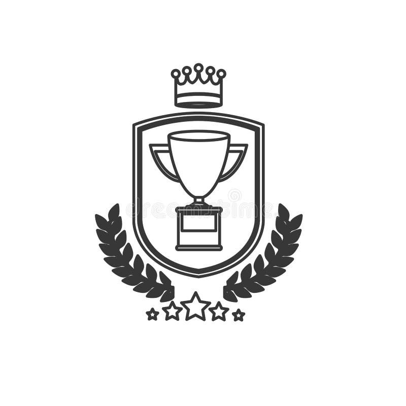 Isolated Trophy Inside Label Design Stock Vector - Illustration of fast ...