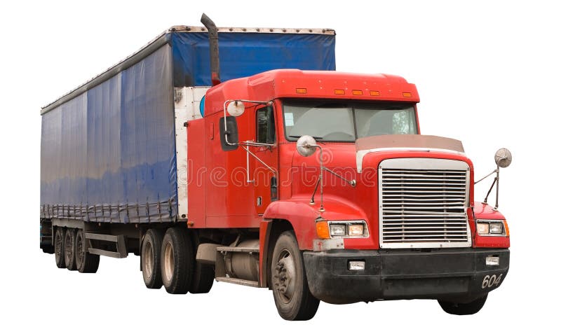 18 Wheeler Semi Tractor Trailer Truck Isolated Stock Photo - Image of ...