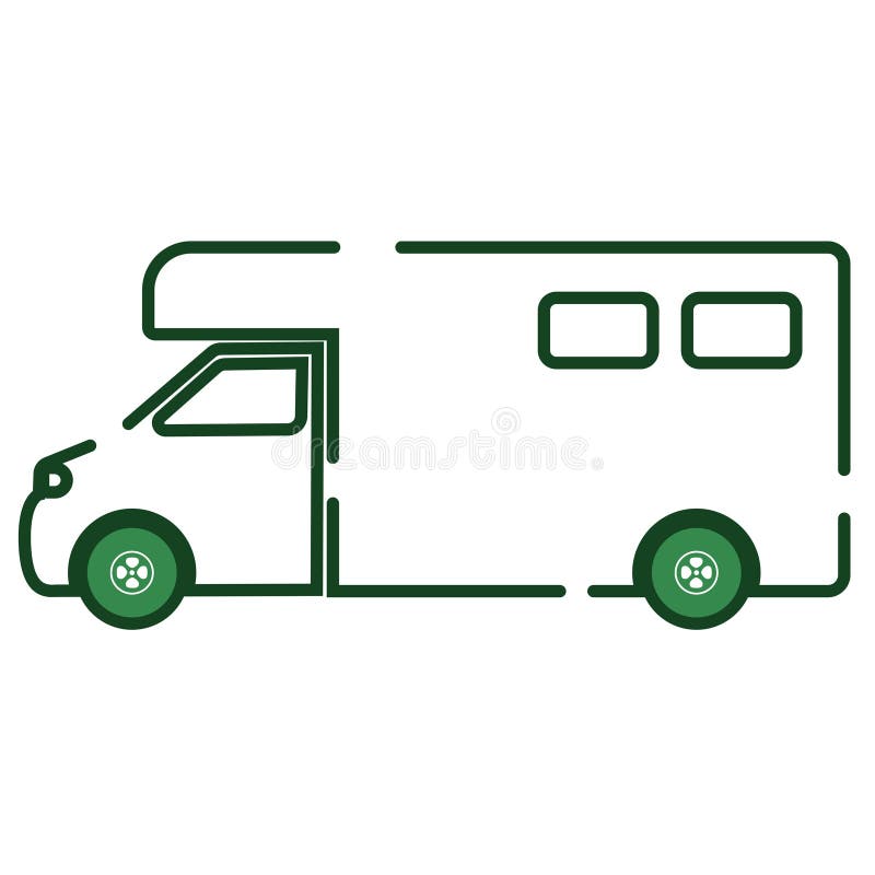 Isolated Truck Icon Colored Outline Vector Stock Vector - Illustration ...