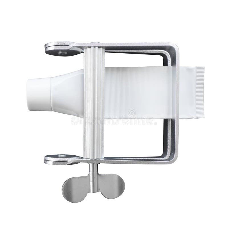 Isolated Tube Squeezer with Inserted Aluminum Tube on Transparent ...