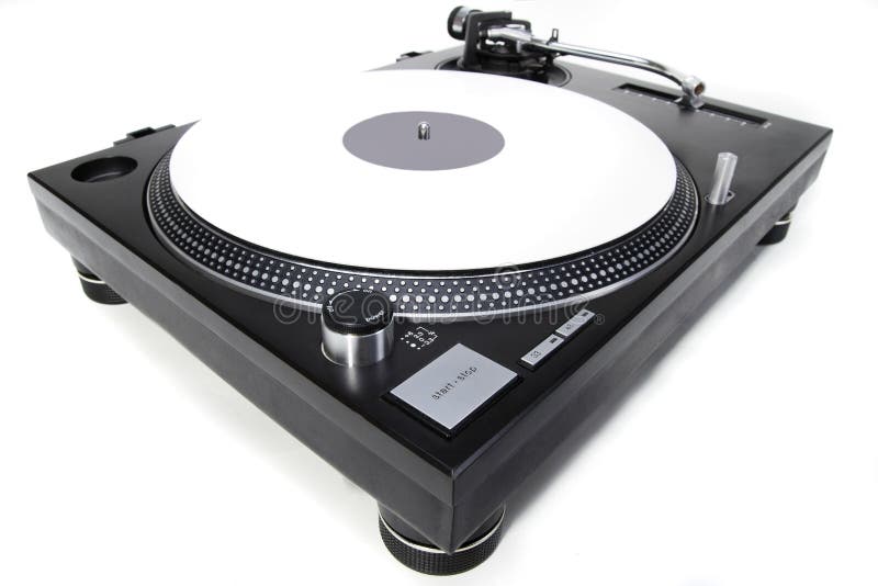 Isolated Turntable with White Vinyl Record Stock Image - Image of ...