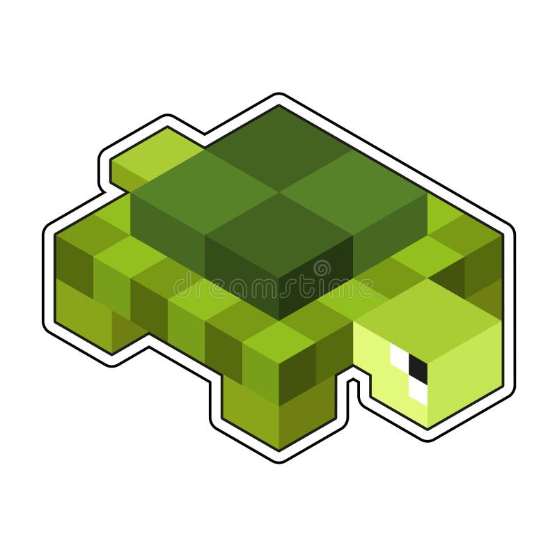 Isolated Turtle Minecraft Vector Illustration Stock Illustration ...