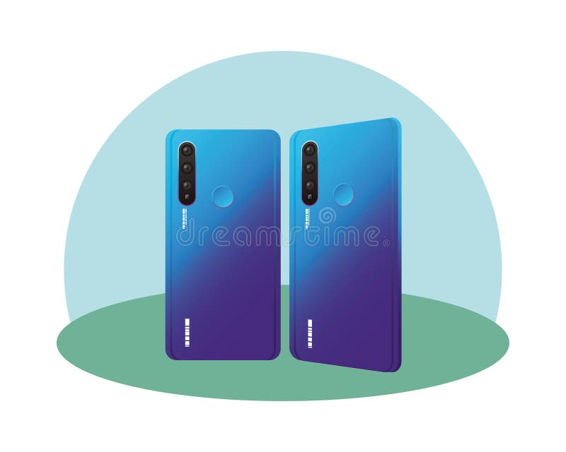 Isolated Two Blue 3d Smartphones Vector Design Stock Vector ...