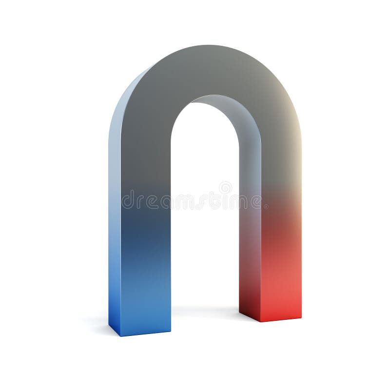 Isolated Two-colored Magnet Stock Illustration - Illustration of ...
