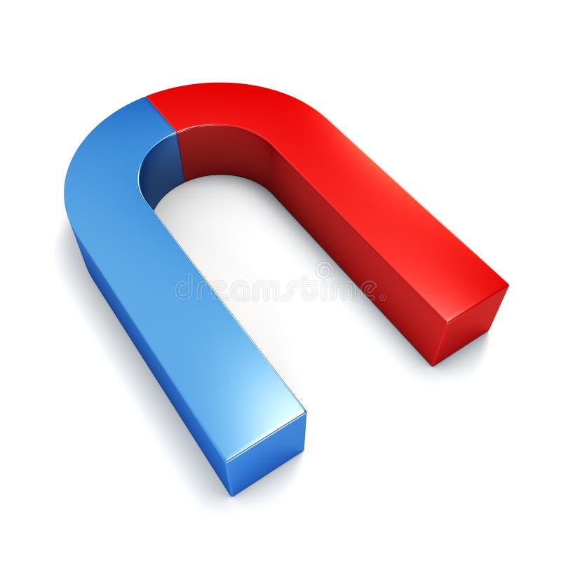 Isolated Two-colored Magnet Stock Illustration - Illustration of ...