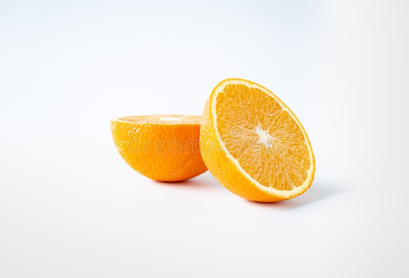 Isolated Two Halves of Fresh Orange on a White Background Stock Image ...