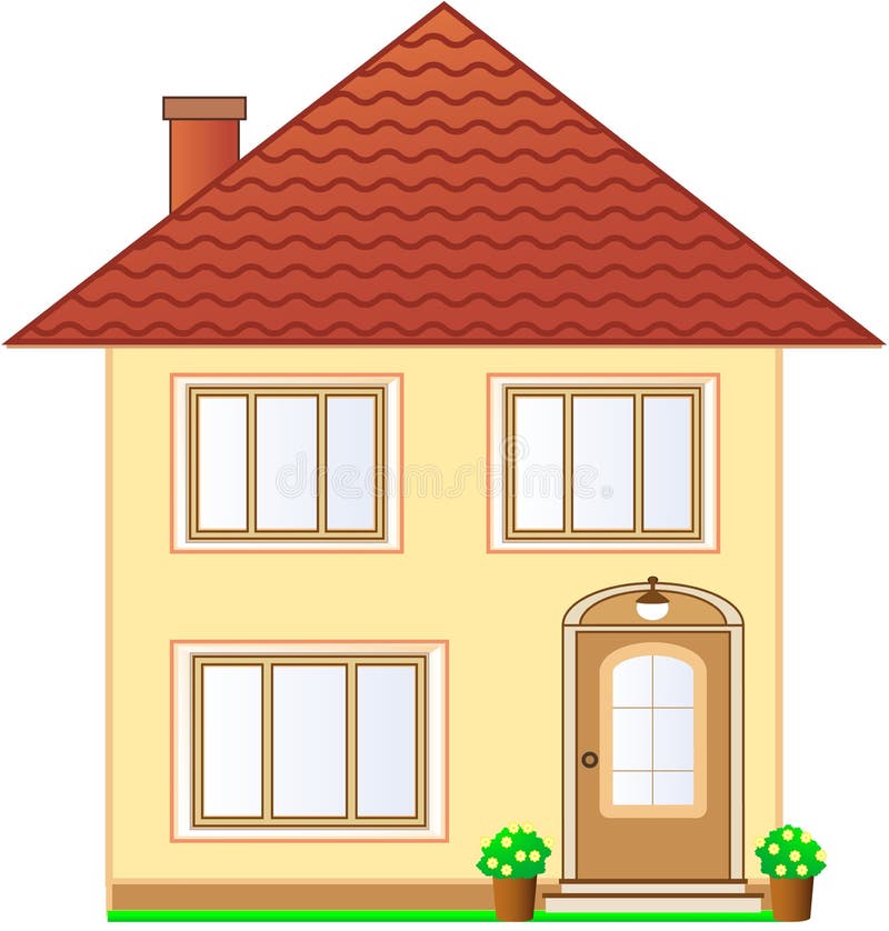 Isolated Two Storey Cottage Stock Vector - Illustration of mansard ...
