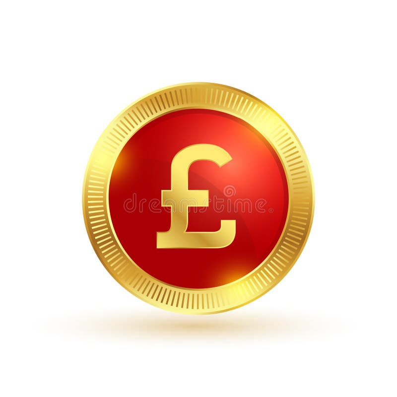 Isolated UK Currency Pound Gold Coin in 3d Style Stock Vector ...