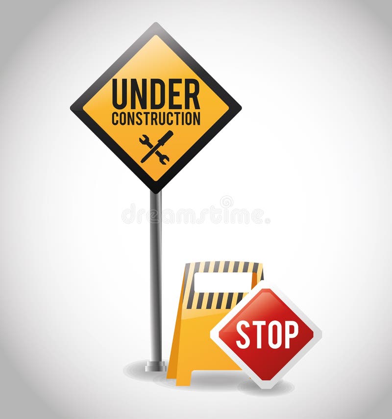 Barrier of Under Construction Design Stock Vector - Illustration of ...