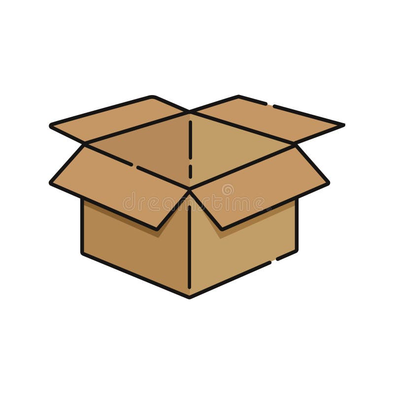 Isolated Unfolded Packaging Box Icon Stock Illustration - Illustration ...