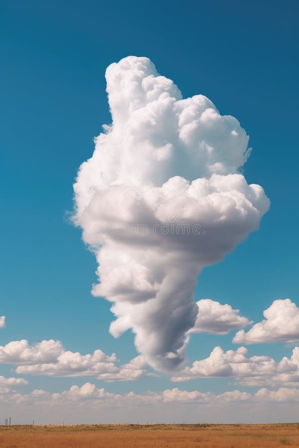 Isolated Unique Cloud Shape on a Clear Sky Background Stock ...