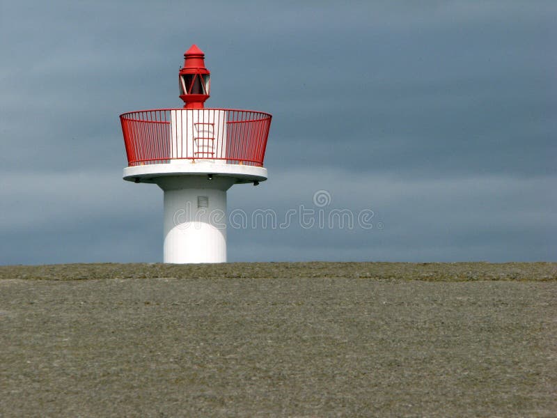 Upper Part of Port Lighthouse Beacon Stock Photo - Image of light ...