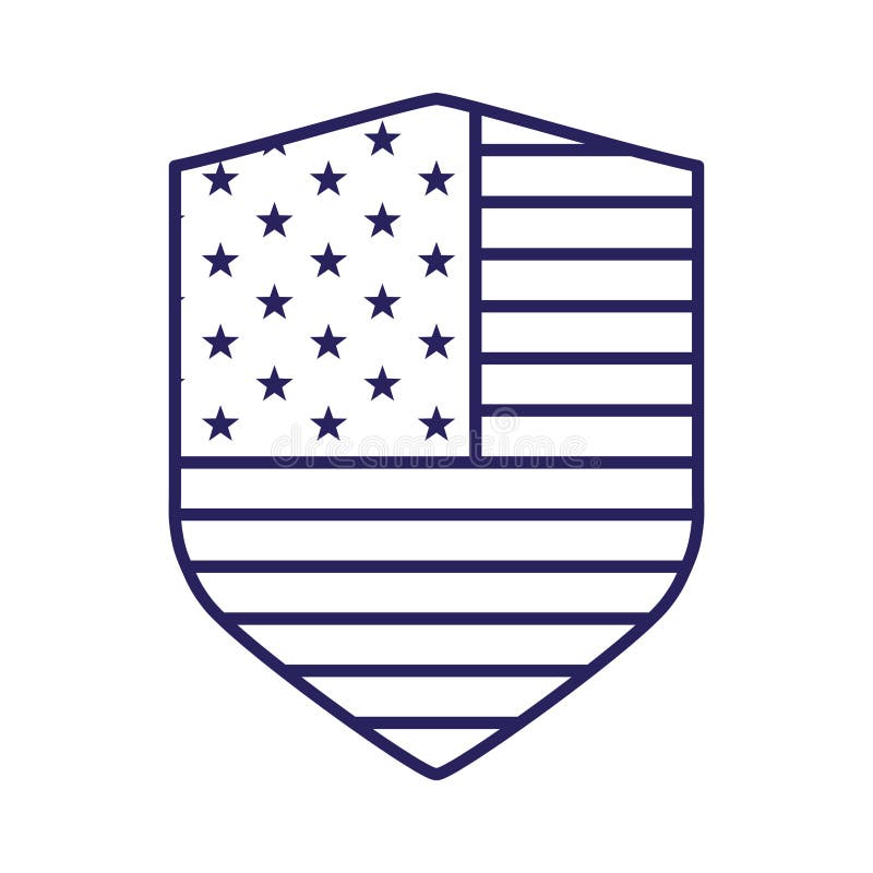 Isolated Usa Flag Shield Line Style Icon Vector Design Stock Vector ... Isolated Usa Flag Shield Line Style Icon Vector Design Stock Vector ...