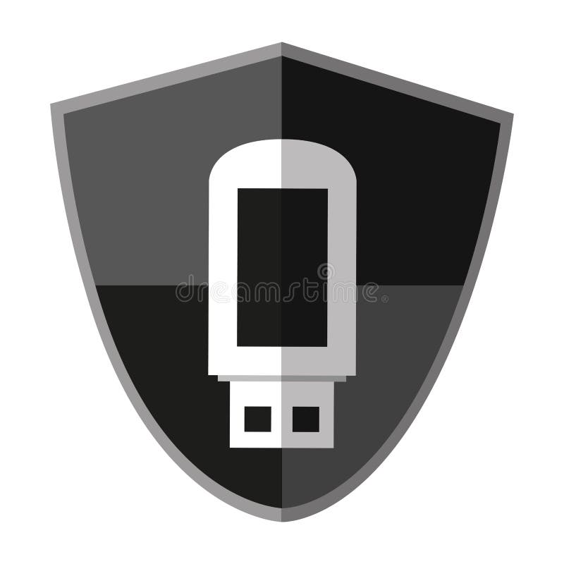 Isolated Usb Inside Shield Design Stock Vector - Illustration of ...