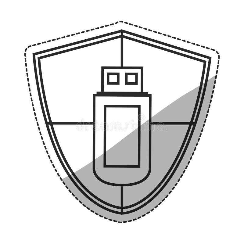 Isolated Usb Inside Shield Design Stock Vector - Illustration of ...