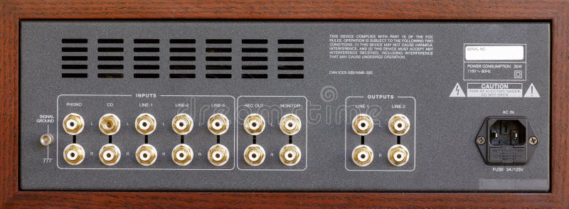 Vacuum Tubes Control Amplifier Rear Panel Stock Photo - Image of ...