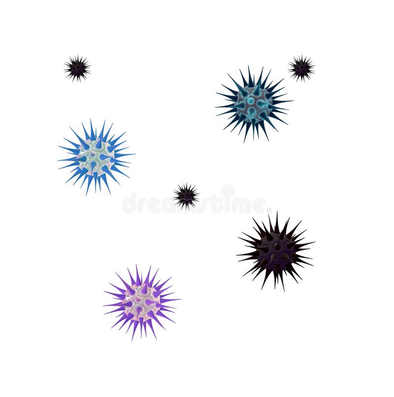 Isolated Variety of Virus Colors on White Stock Illustration ...