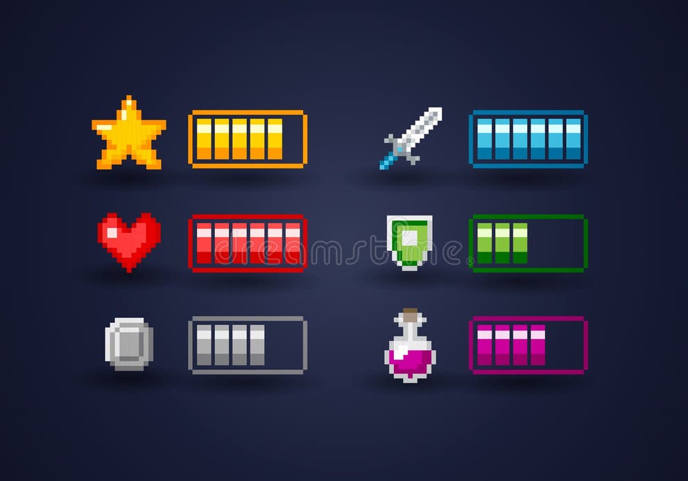 Life Bar Pixel Art Stock Illustrations – 310 Life Bar Pixel Art Stock ...