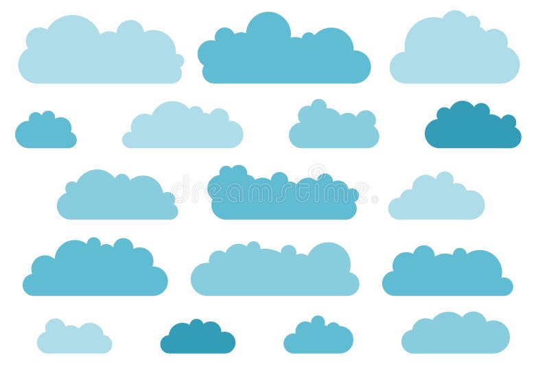Simple clouds vector set stock vector. Illustration of cute - 193872626