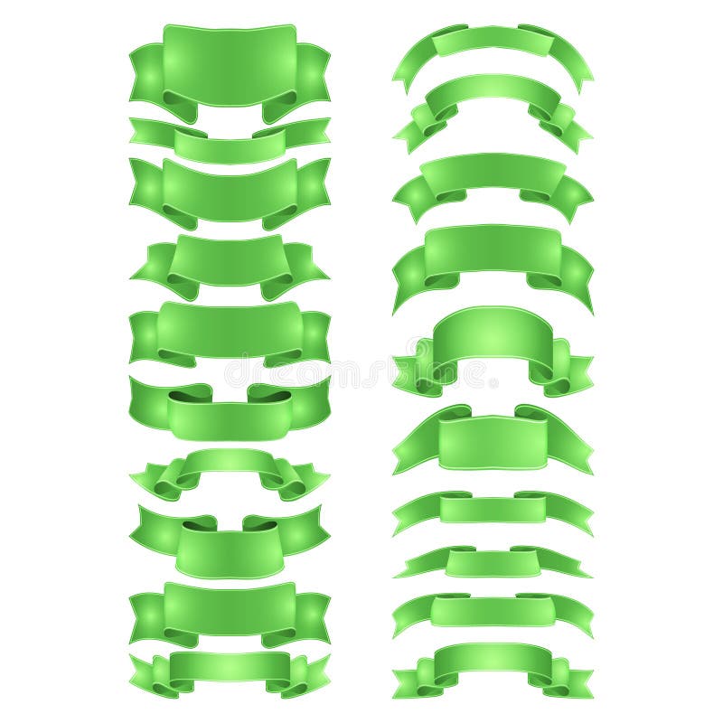 Isolated Colored Satin Ribbons Set Stock Illustration - Illustration of ...