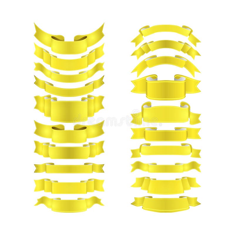 Isolated Vector Colored Satin Ribbons Set Stock Illustration ...