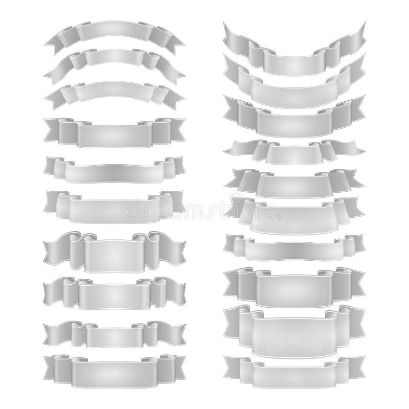 Isolated Vector Colored Satin Ribbons Set Stock Photo - Image of shiny ...