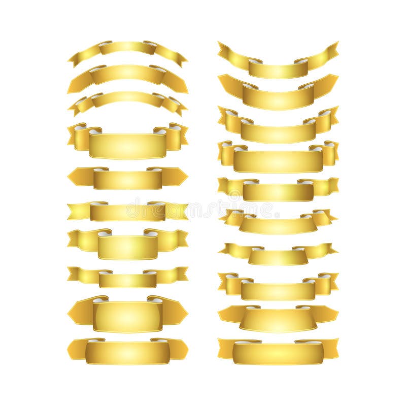 Vector Colored Satin Ribbons Set Stock Illustration - Illustration of ...