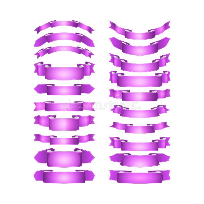 Vector Colored Satin Ribbons Set Stock Illustration - Illustration of ...