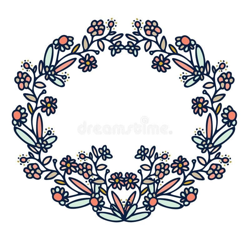 Isolated Vector Design Frame Garland of Lined Decorative Abstract ...
