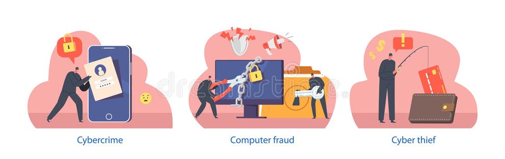 Isolated Vector Elements with Characters Perform Cybercrime Involves Illicit Activities ...