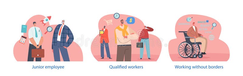 Isolated Vector Elements with Qualified Businessmen Characters Possess ...