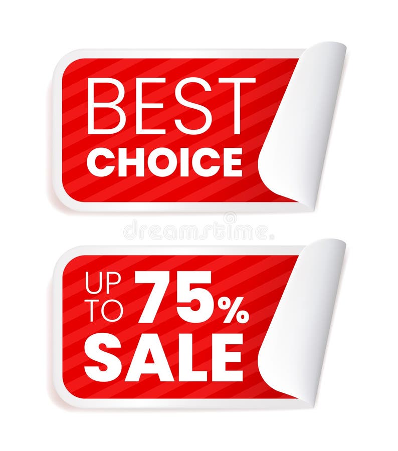 3D Realistic High Quality Red Labels on White Background Stock Vector ...