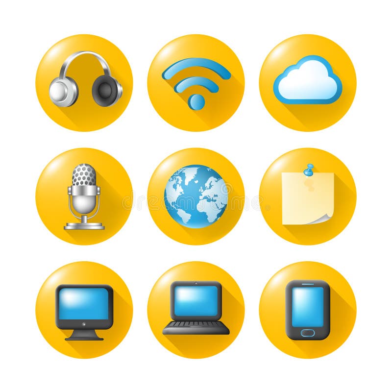 Realistic Cute Icons on White Background . Isolated Vector Illustration ...