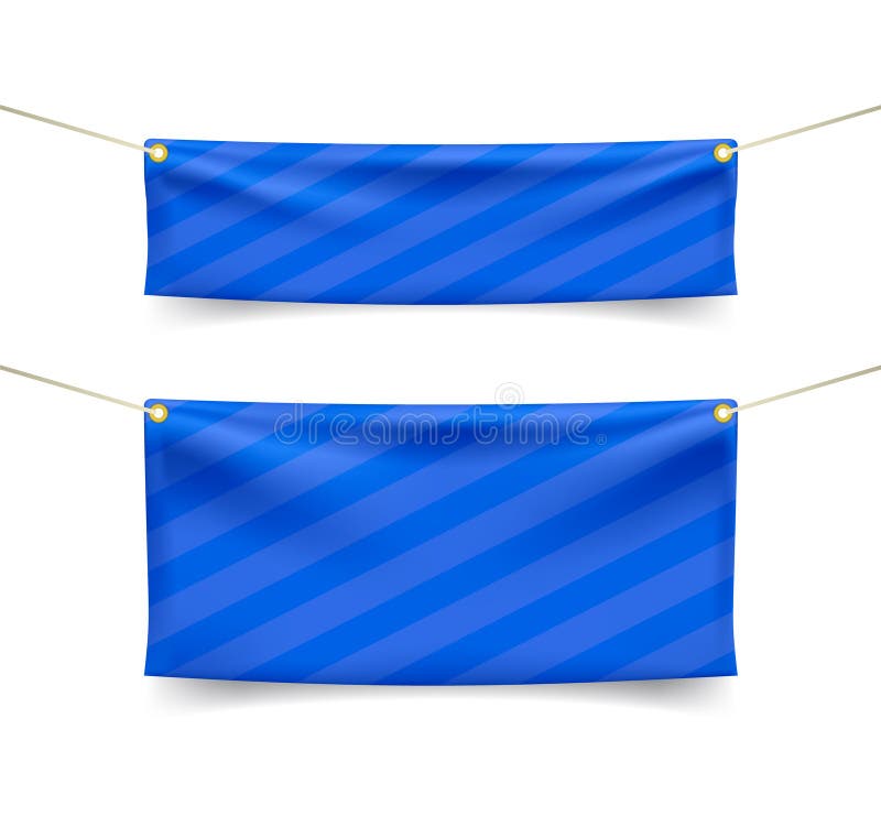 Sale Textile Banners with Folds with Ropes on Backgroun Stock Vector ...