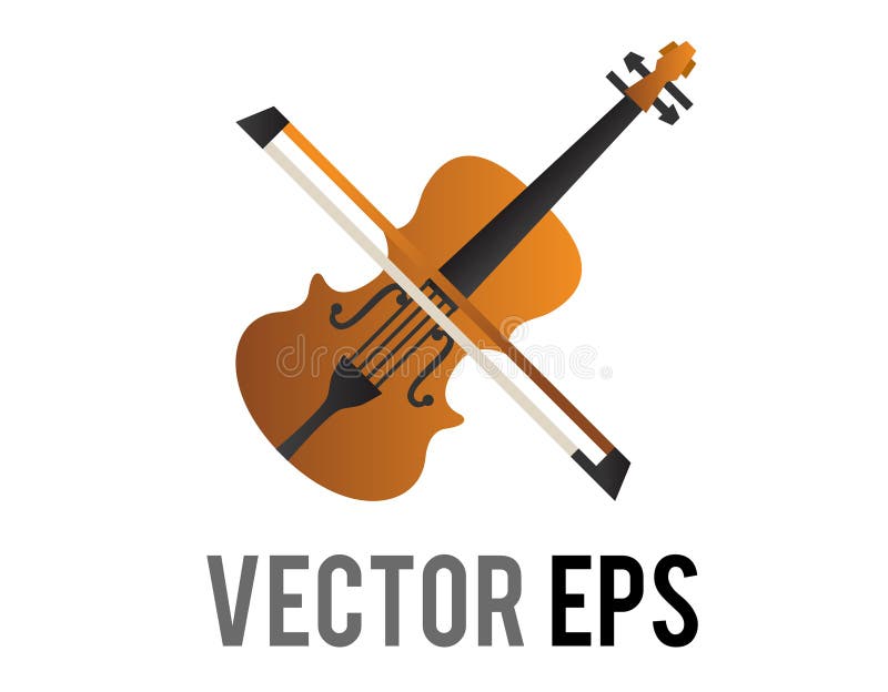 Isolated Vector Gradient Brown Wooden Classical Violin Icon Stock Vector - Illustration of ...