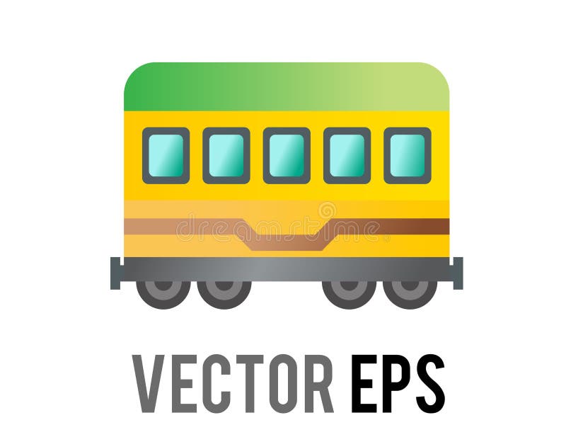 Isolated Vector Gradient Green and Yellow Transport Public Tram Icon ...
