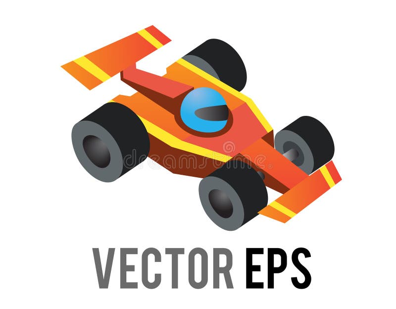 Isolated Vector Gradient Red Formula One Racing Car Icon with Blue Helmet Stock Vector ...