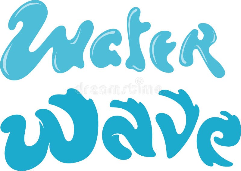 Water Wave Art Typeface stock vector. Illustration of wave - 165728270