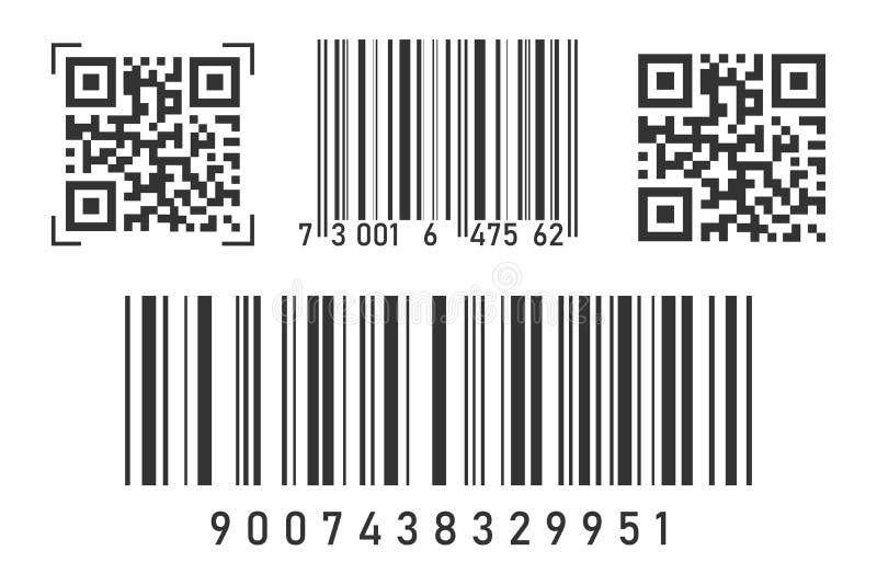 Barcode and Qr Code Set. Realistic Design. Isolated Vector Illustration ...