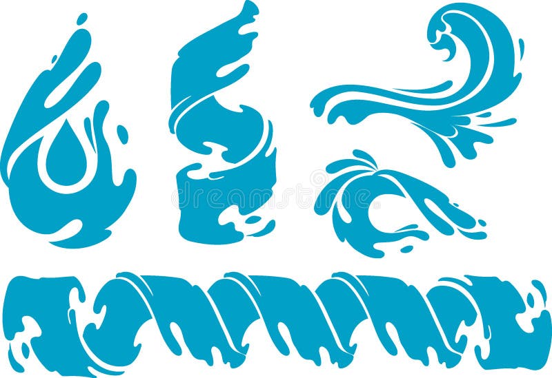 Water Set Shapes, Abstract Illustration Stock Vector - Illustration of ...