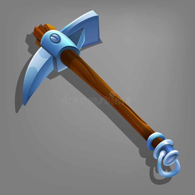 Isolated Vector Illustration of Cartoon Mine Pickaxe. Stock Vector ...