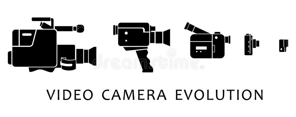 Video Camera Evolution Style Collection Stock Vector - Illustration of ...