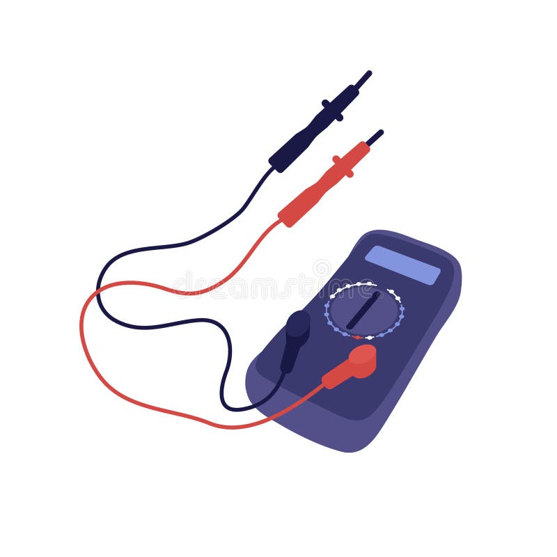 Isolated Vector Illustration of Digital Multimeter, Engineer Worker ...
