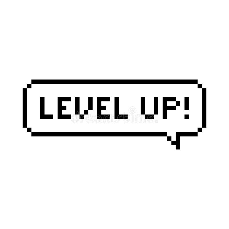 Pixel Art 8-bit Speech Bubble Saying Level Up - Isolated Vector ... Pixel Art 8-bit Speech Bubble Saying Level Up - Isolated Vector ...