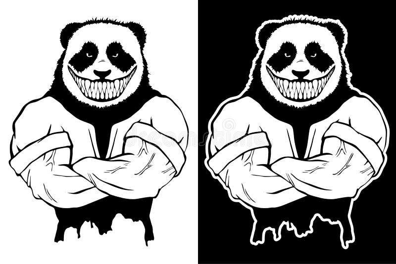 Isolated Vector Illustration a Strong Evil Wild Panda- Man Stock Vector ...