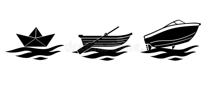Boat Evolution Group Silhouette Stock Vector - Illustration of ship ...