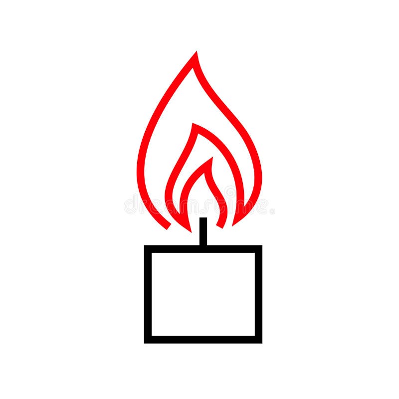Abstract Candle Icon. Stylized Burning Fire. the Symbol of Romance ...