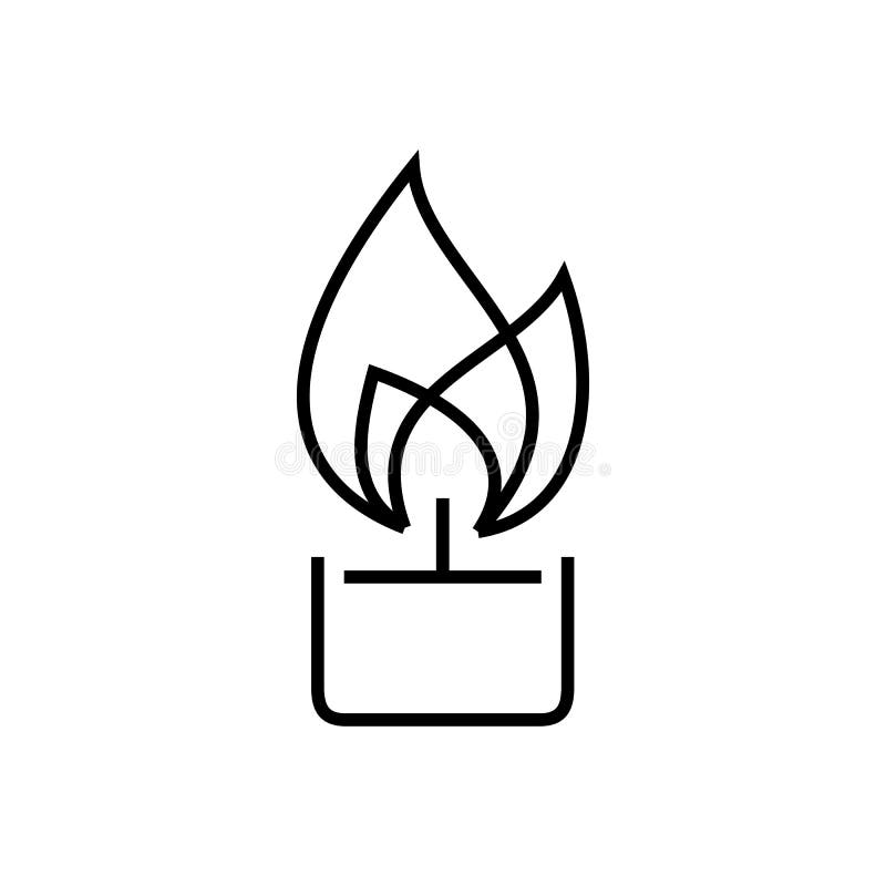 Abstract Candle Icon. Stylized Burning Fire. the Symbol of Romance ...