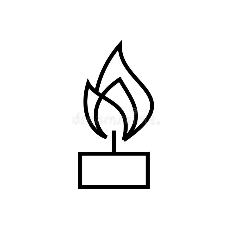 Abstract Candle Icon. Stylized Burning Fire. the Symbol of Romance ...
