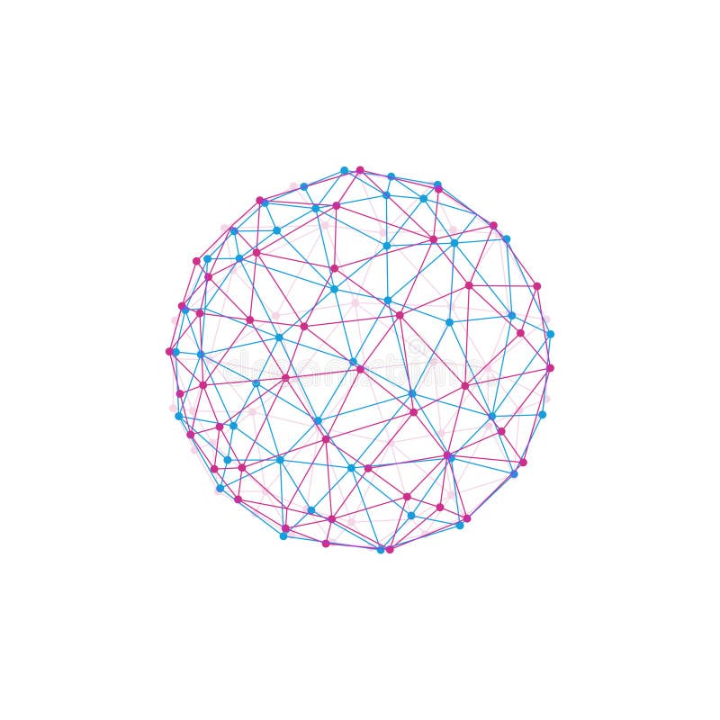 Isolated Vector Round. Abstract Composition, Polygonal Construction ...